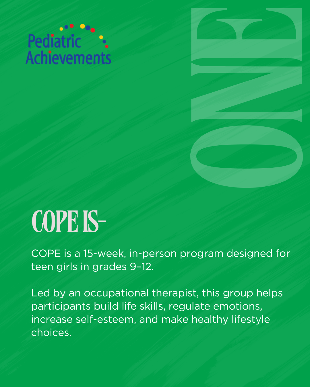 COPE Girls Program (Grades 9-12) | Pediatric Achievements